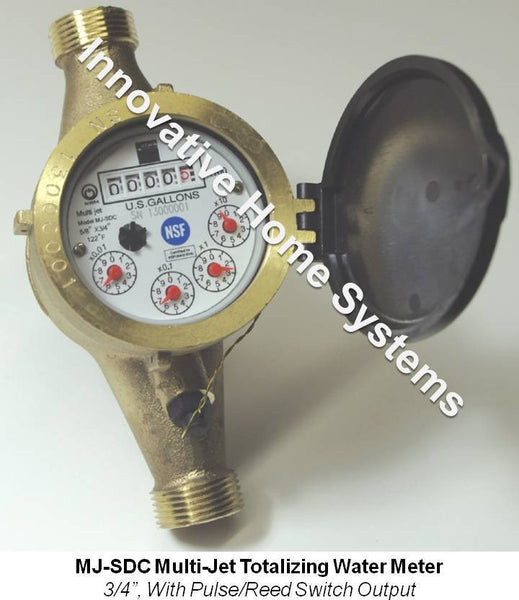MJ-SDC Brass Totalizing Water Meter with Pulse/Reed Switch Output for ...